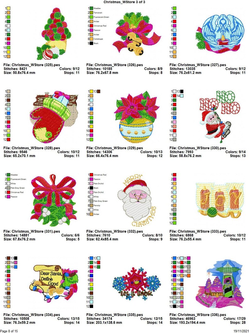 420 Christmas Embroidery Designs Bundle Includes Applique - Etsy