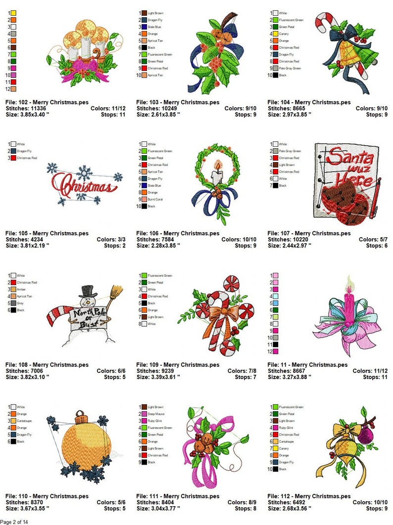 480 Christmas Embroidery Designs Bundle Includes Applique - Etsy