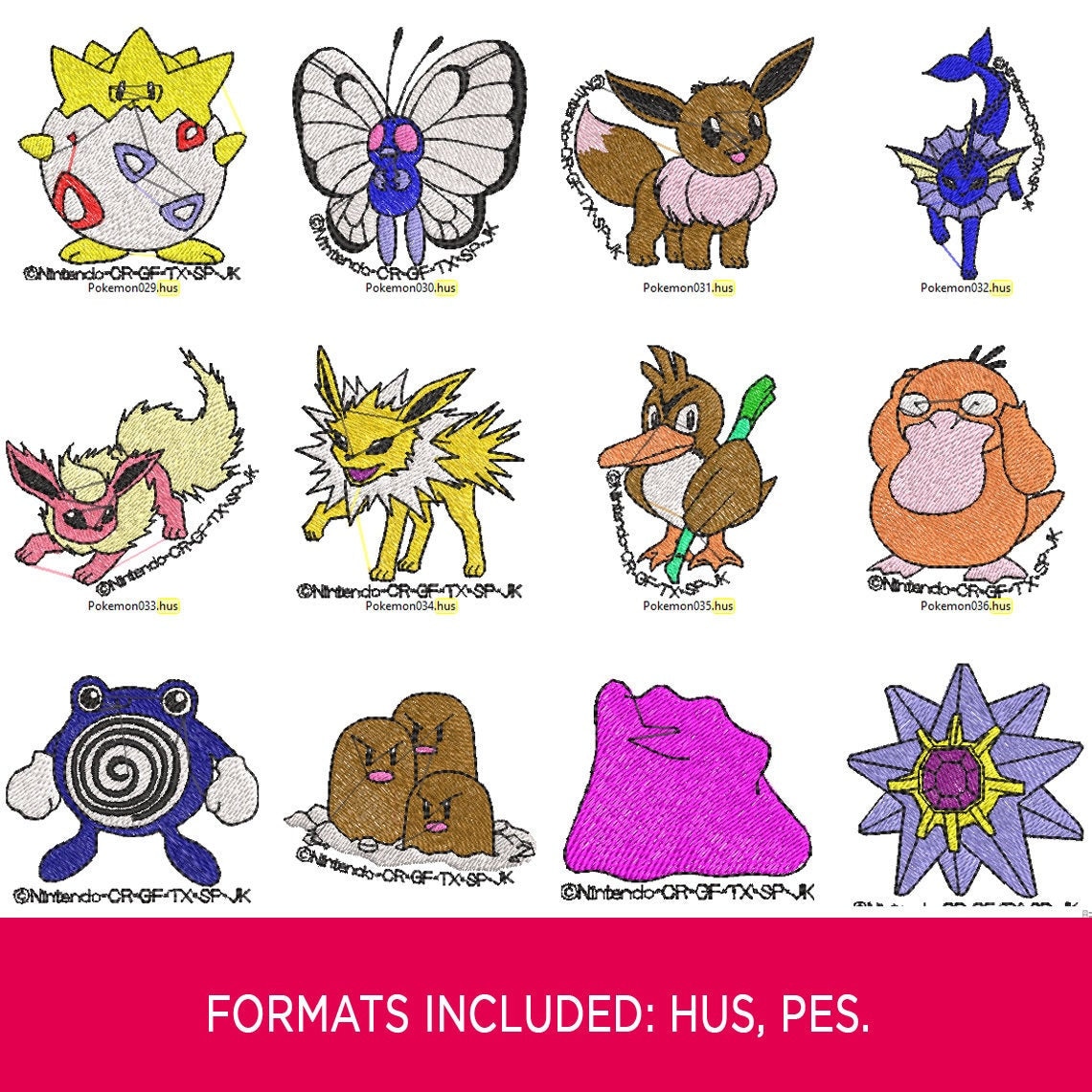41 Pokemon Machine Embroidery Designs INSTANT DOWNLOAD - Etsy Canada