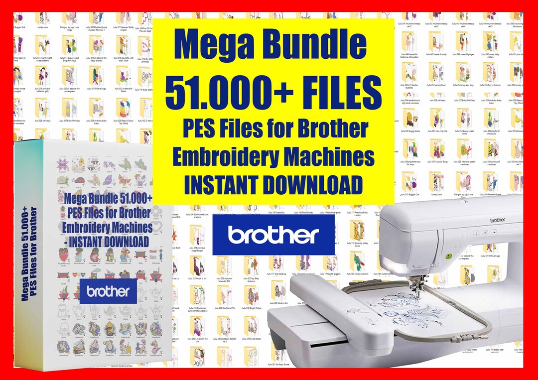 Mega Bundle 51,000 PES Files for Brother Embroidery Machines ...