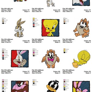 Looney Tunes Embroidery - 102 Bundle Machine Embroidery Designs - Baby ...