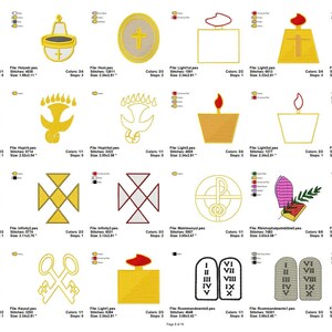 120 Designs, Cross Embroidery Designs, Religious Symbol Designs for ...