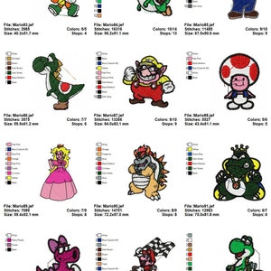135 Designs, Super Mario Machine Embroidery Designs, Mario Embroidery ...