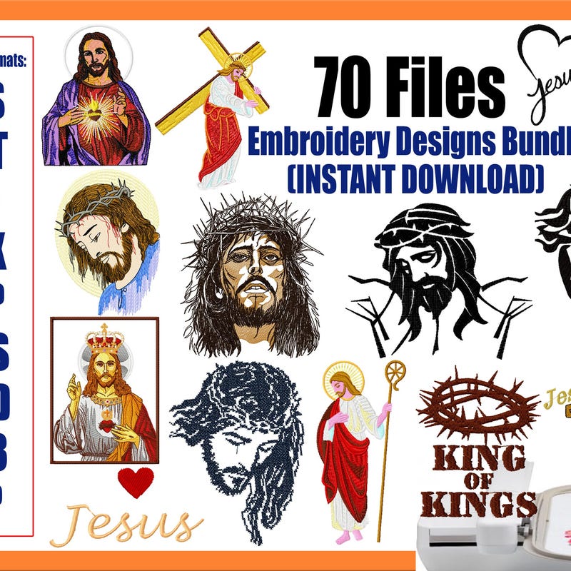 Jesus Embroidery - Etsy