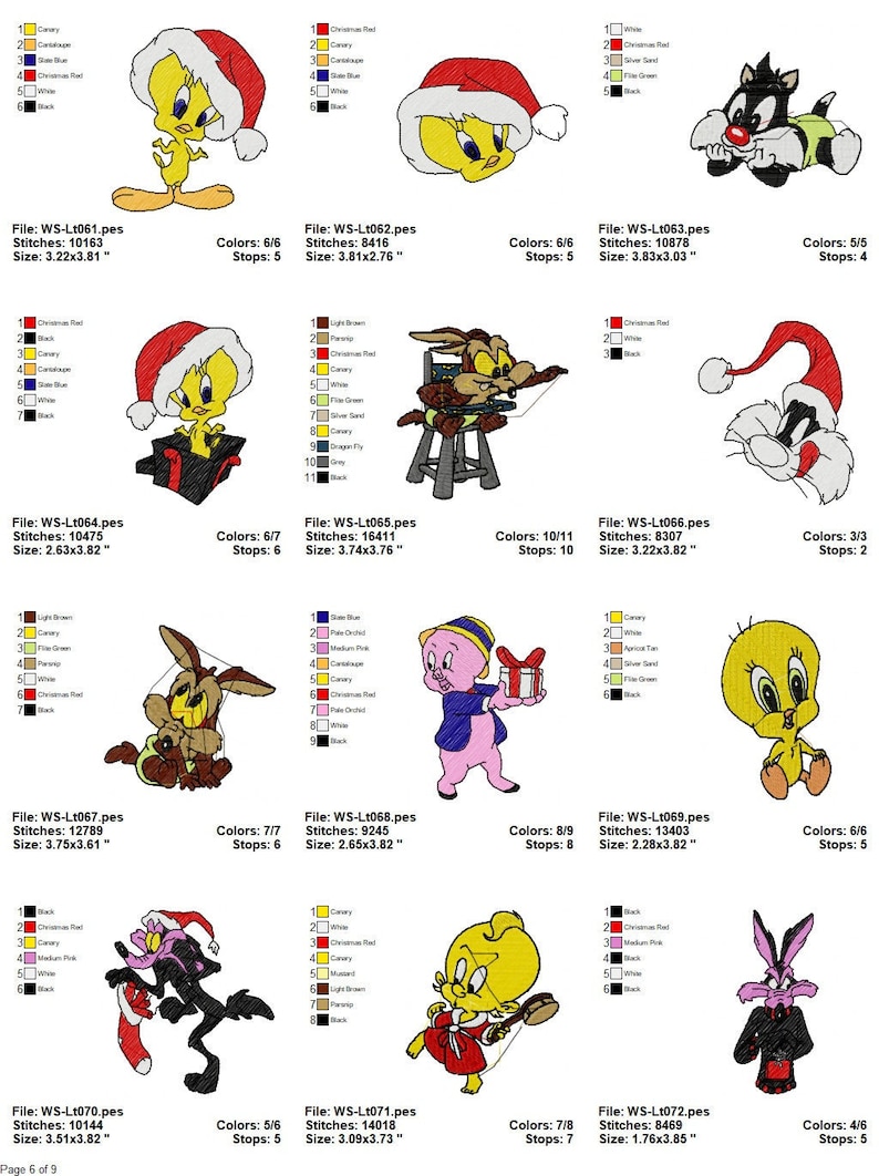 Looney Tunes Embroidery - 102 Bundle Machine Embroidery Designs - Baby ...
