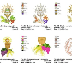 Chalice Embroidery Designs - 6 Designs - Catholic Embroidery File ...