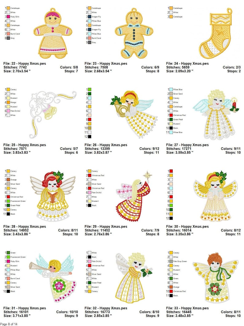 160 Christmas Designs for Embroidery Machine Christmas Tree - Etsy
