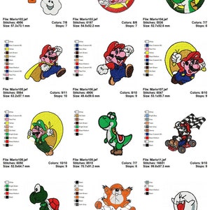 135 Designs, Super Mario Machine Embroidery Designs, Mario Embroidery ...
