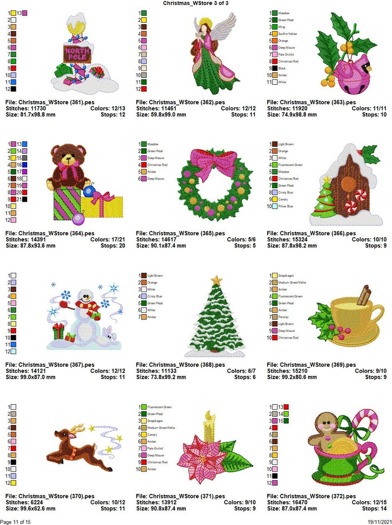 420 Christmas Embroidery Designs Bundle Includes Applique - Etsy