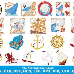 Nautical Machine Embroidery Designs - Sail Boat Embroidery Design ...