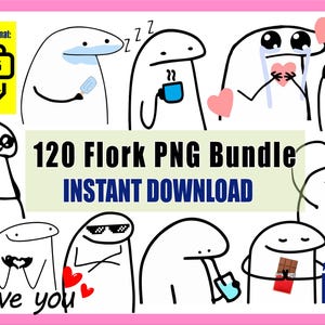 120 Flork PNG Bundle - Cute Flork, Clipart for Crafts, Instant Download ...