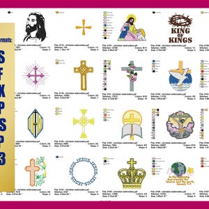 185 Religious Embroidery Designs Bundle, Embroidery Patterns, Bible ...