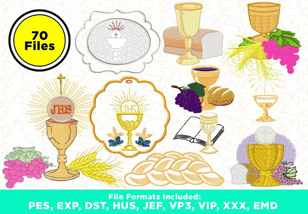 70 Chalice Embroidery Designs - Eucharist & Communion - Catholic ...