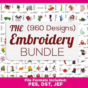 960 Embroidery Designs, Embroidery Designs Bundle, Animal Designs, Cute ...