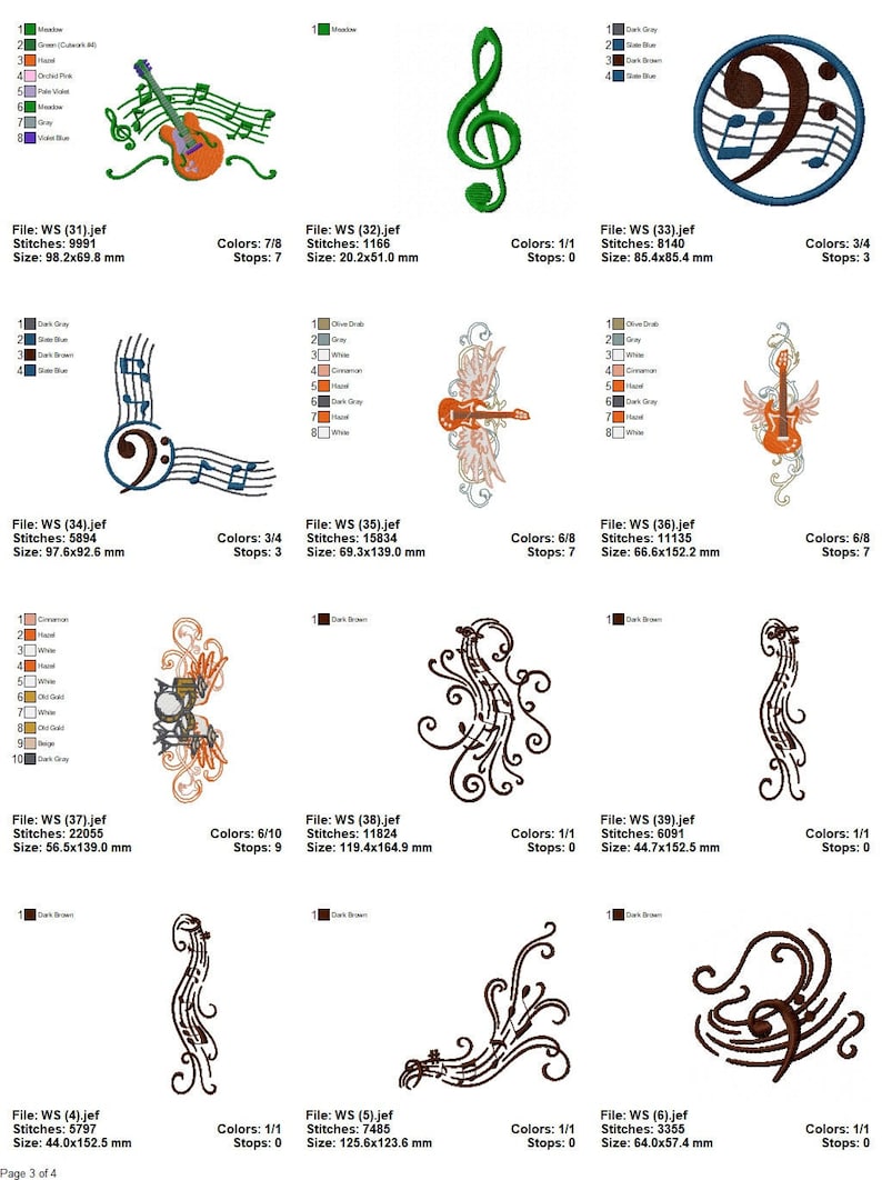 39 Designs Musical Instrument Collection Notes Machine - Etsy