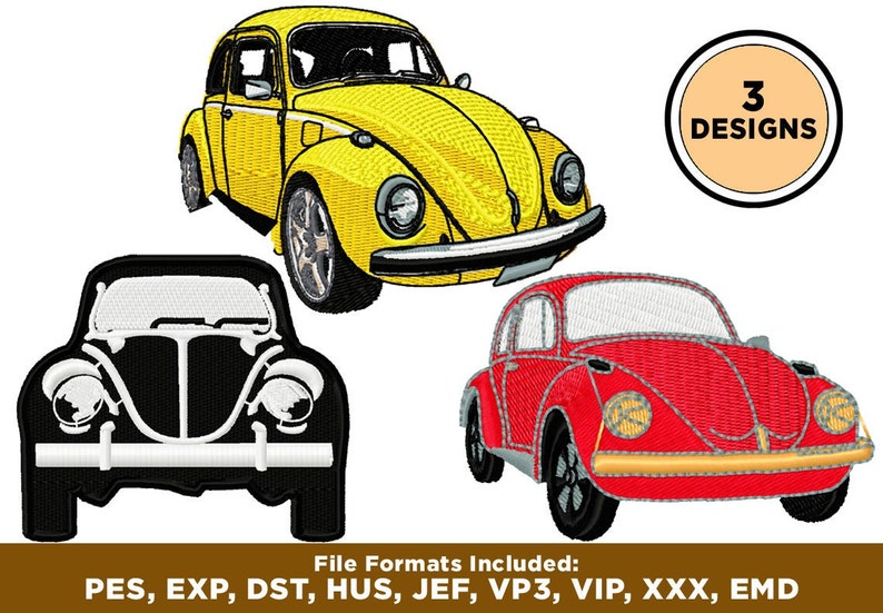 3 Embroidery Designs Volkswagen Car Embroidery Designs - Etsy