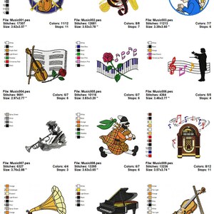 50 Embroidery Designs, Music Embroidery, Instrument Design, Saxophone ...