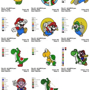 150 Embroidery Super Mario, Embroidery Patterns, Embroidery Design for ...