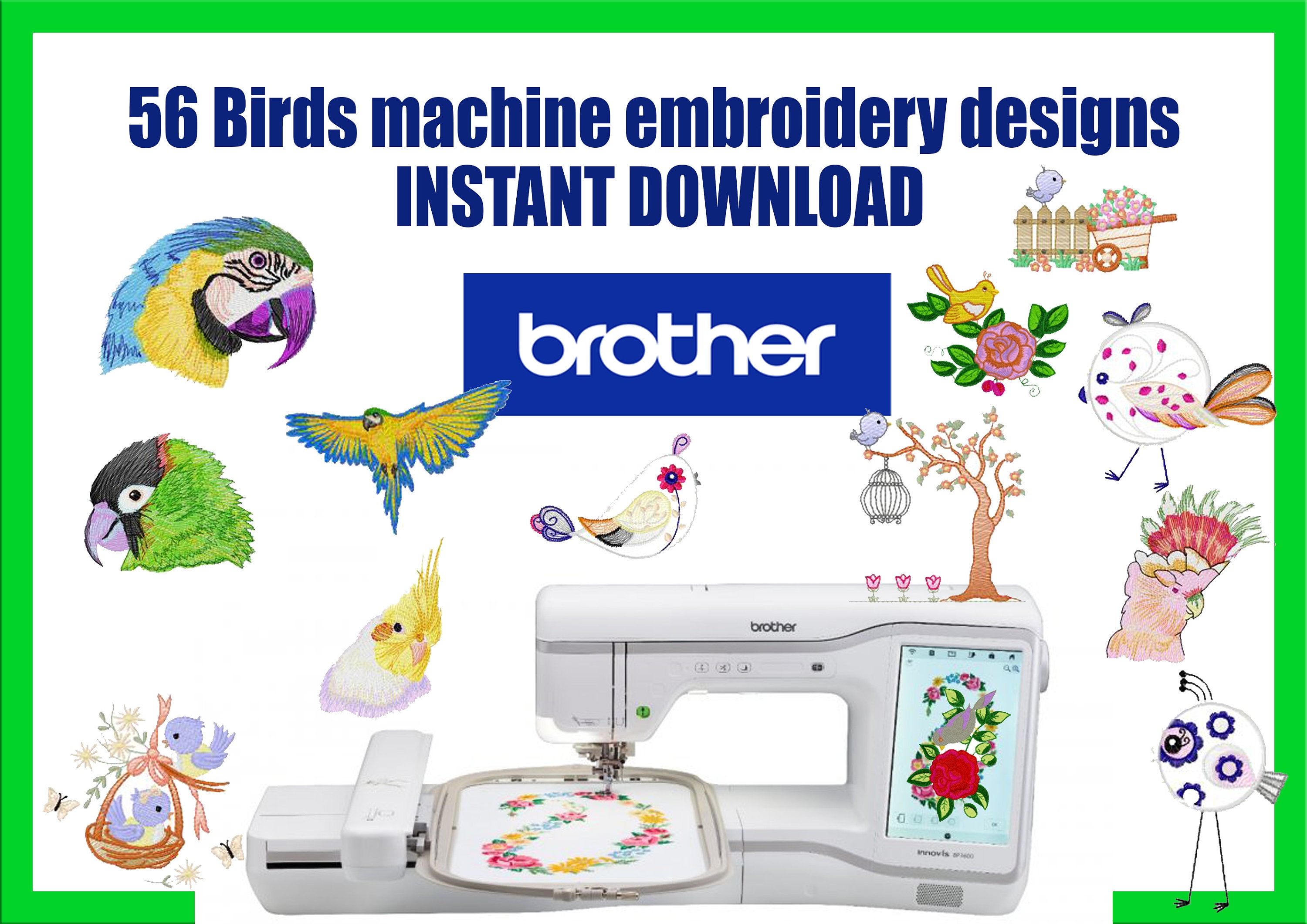 56 Birds Machine Embroidery Designs INSTANT DOWNLOAD - Etsy