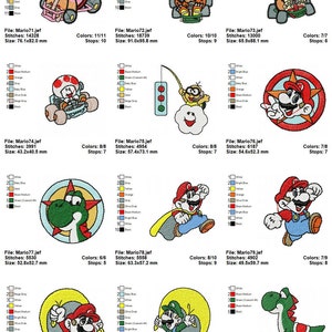 135 Designs, Super Mario Machine Embroidery Designs, Mario Embroidery ...