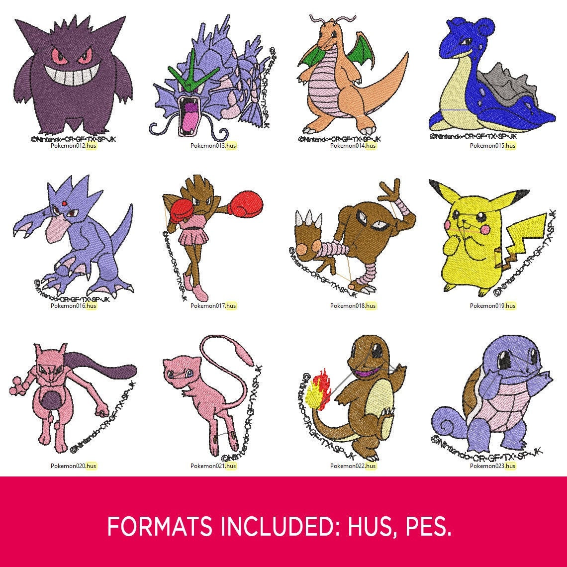 41 Pokemon Machine Embroidery Designs INSTANT DOWNLOAD - Etsy Canada