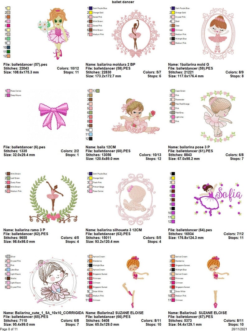 130 Beautiful Ballerina Embroidery Designs, Ballet Embroidery Pattern ...