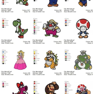 135 Designs, Super Mario Machine Embroidery Designs, Mario Embroidery ...