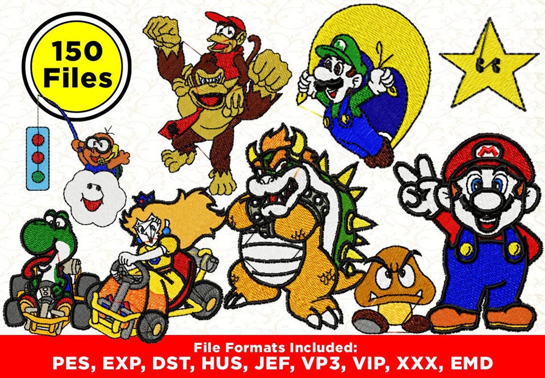 150 Embroidery Super Mario, Embroidery Patterns, Embroidery Design for ...