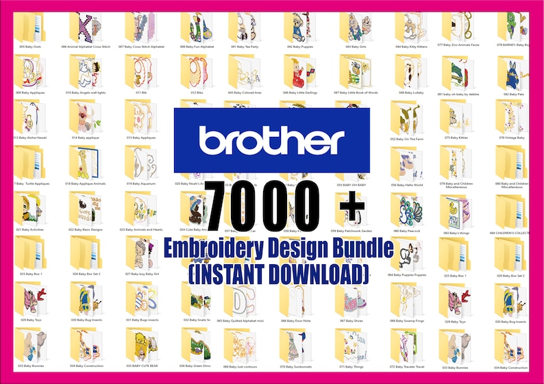 Mega Bundle Embroidery Designs for Brother 7000 Files, PES Designs ...