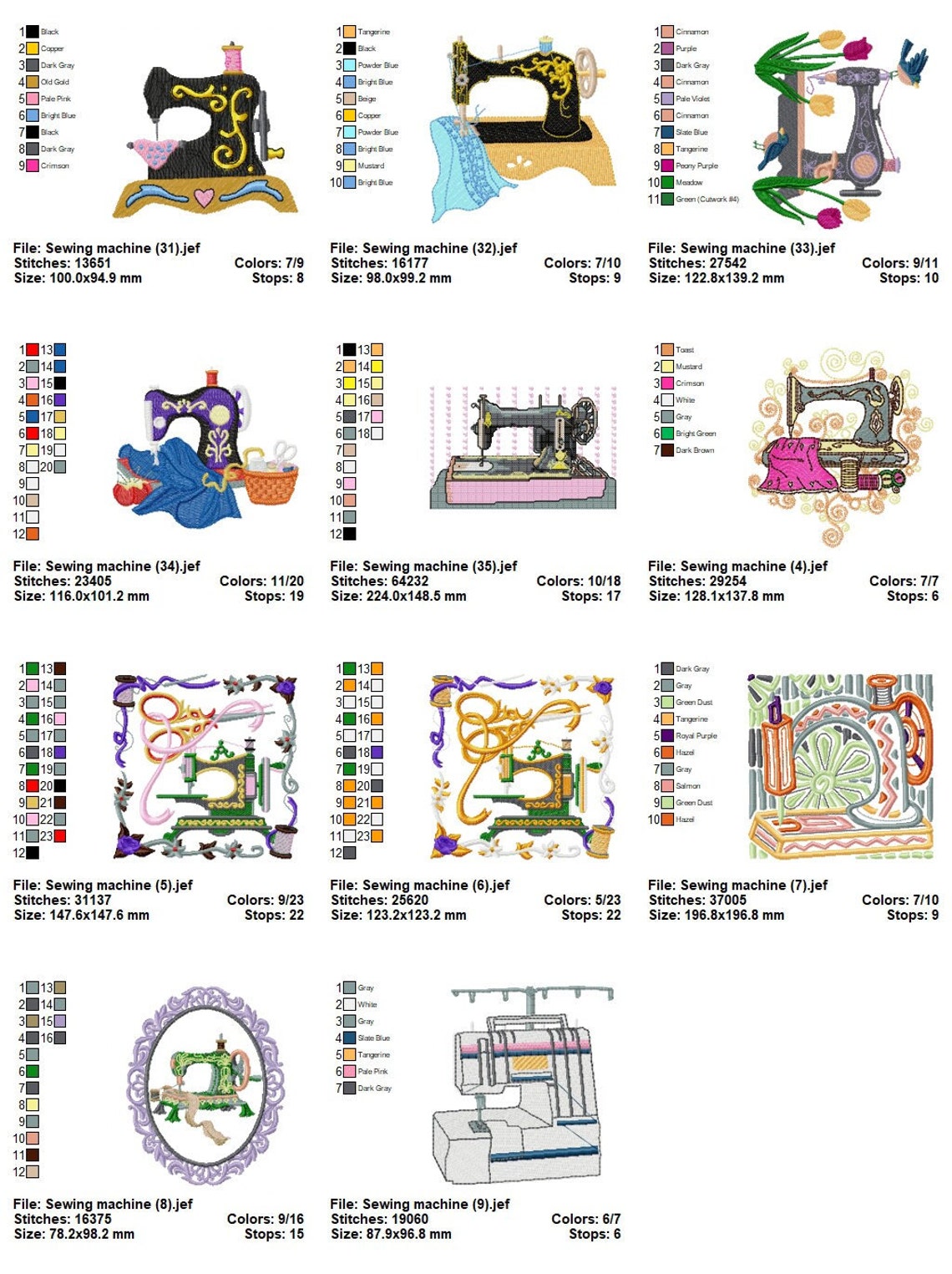 35 Sewing Machine Embroidery Designs- Sewing Machine - Sewing ...