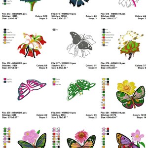 100 Embroidery Designs - Butterflies and Flowers - Embroidery Pattern ...