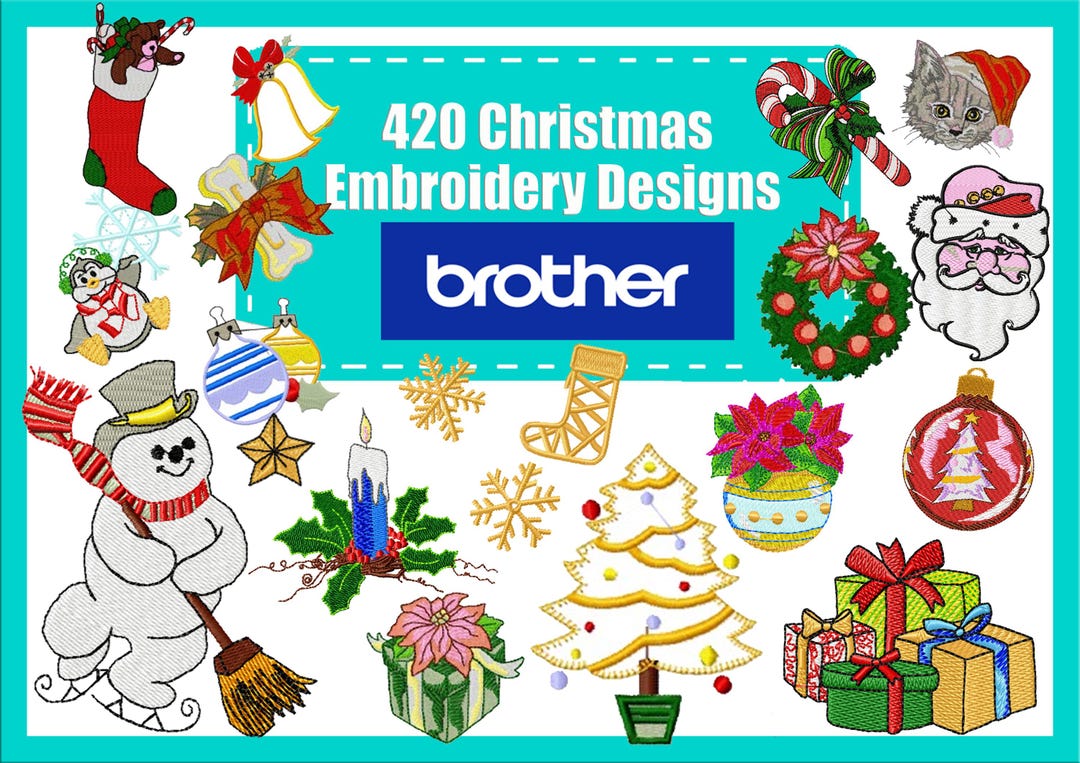 420 Christmas Embroidery Designs Bundle, Includes Applique, Various ...