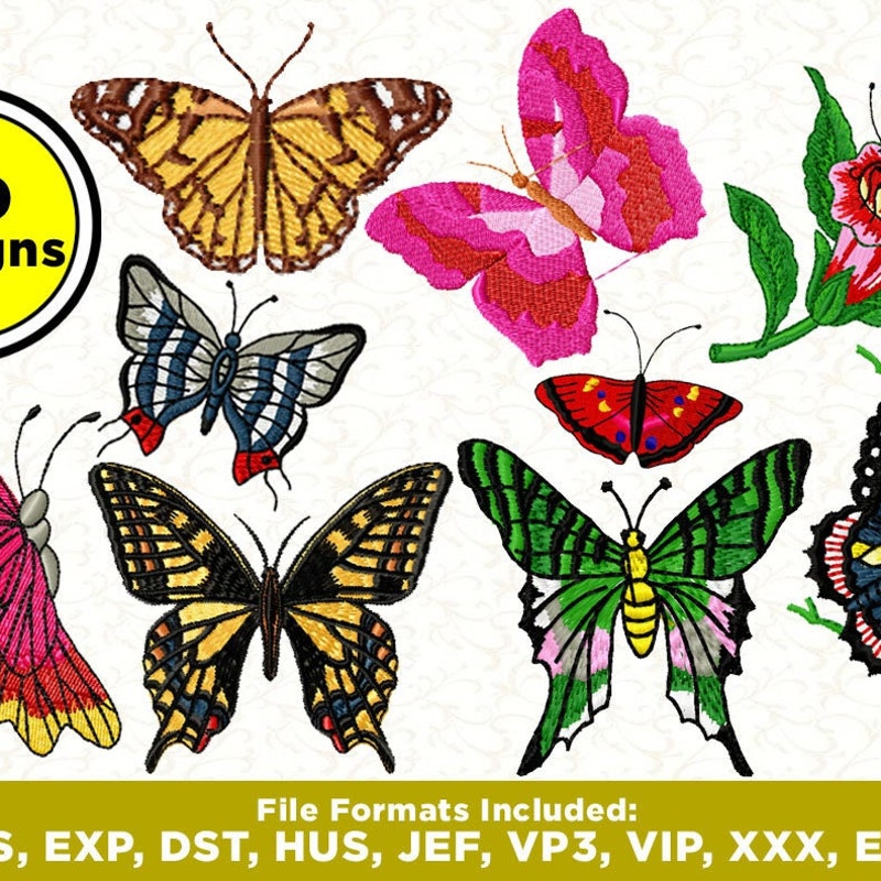Butterfly Machine Embroidery Designs - Etsy