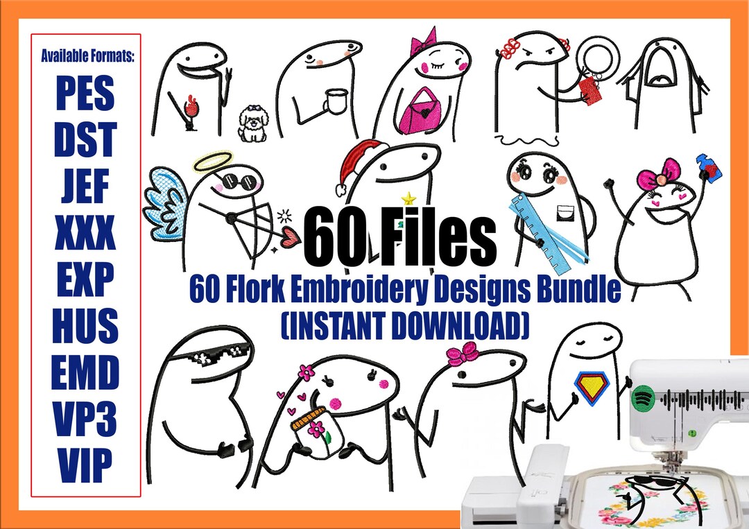 60 Flork Embroidery Designs Bundle, Flork Embroidery, Machine ...