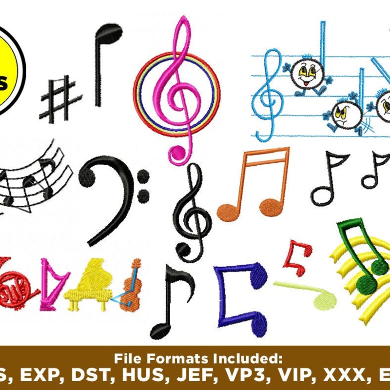 Music Notes Applique - Etsy