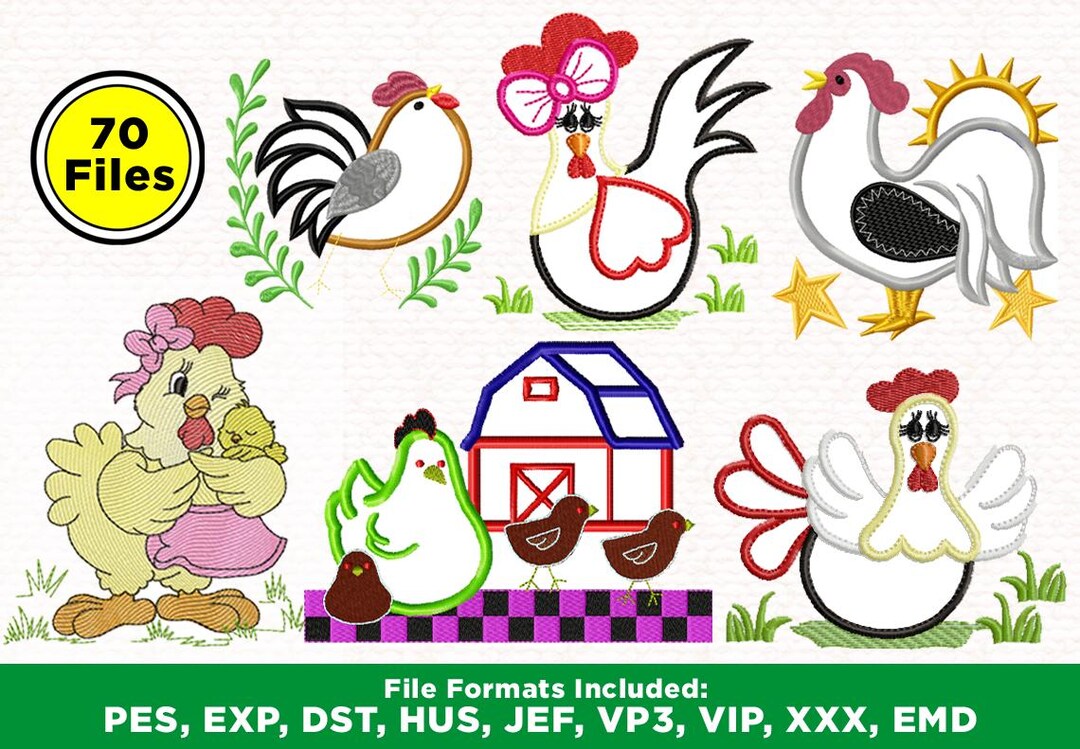 Exclusive Bundle of 335 Embroidery Files – Hearts, Unicorns, Chickens ...