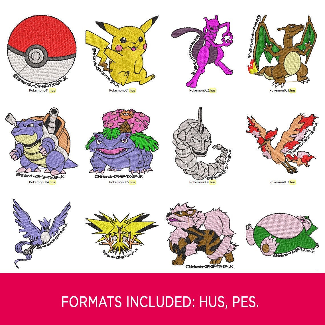41 Pokemon Machine Embroidery Designs INSTANT DOWNLOAD - Etsy Australia