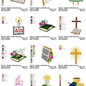 Embroidery Designs Bundle, 54 Religious Embroidery, Bible Embroidery ...