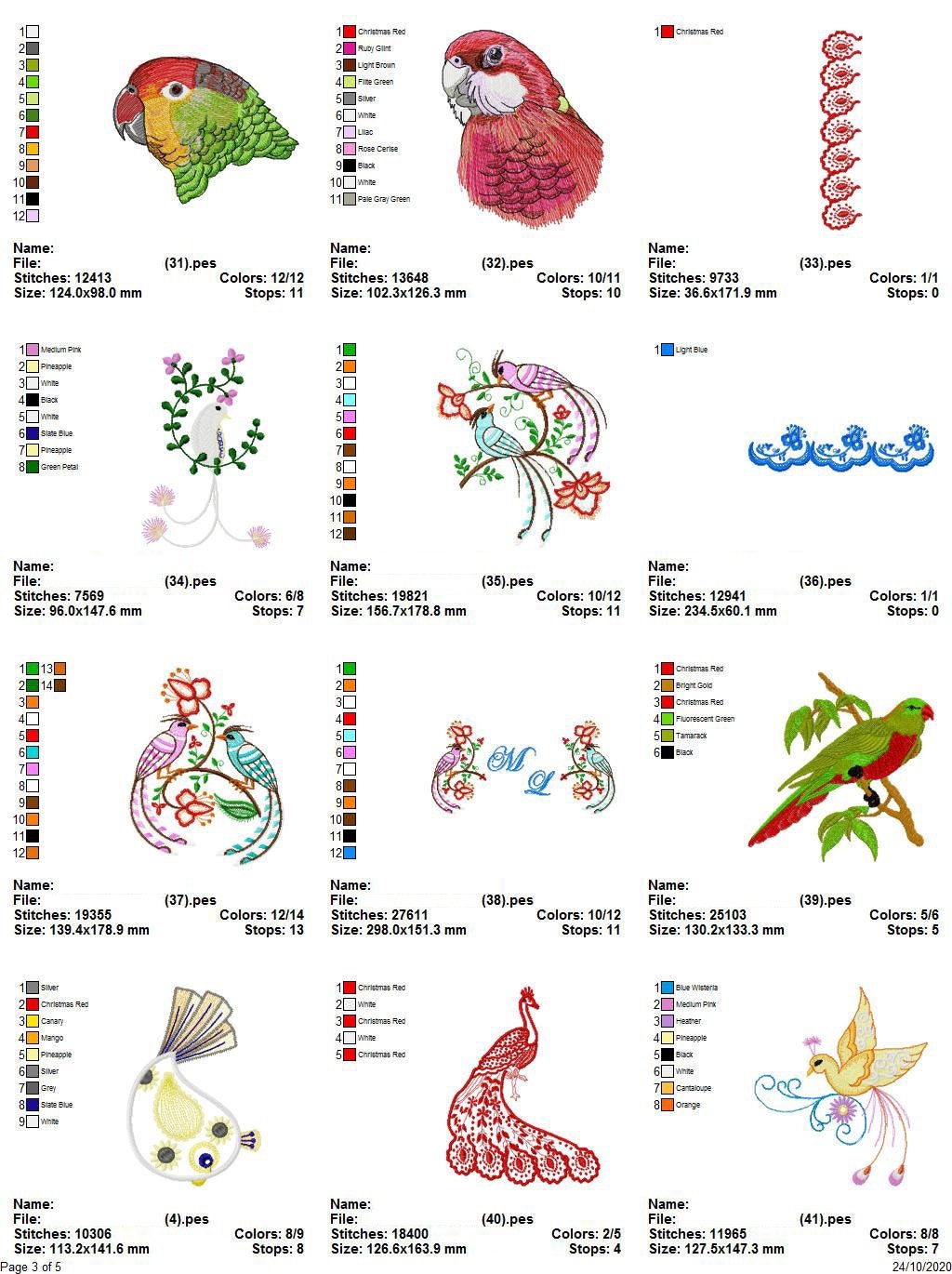 56 Birds Machine Embroidery Designs INSTANT DOWNLOAD - Etsy