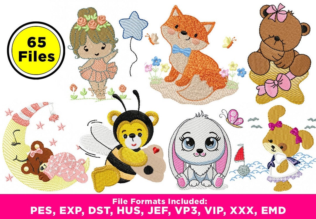 Embroidery Designs Bundle, 65 Embroidery Designs, Kid Boy Embroidery ...