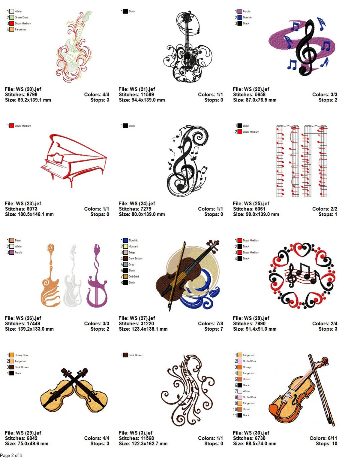 39 Designs Musical Instrument Collection Notes Machine - Etsy