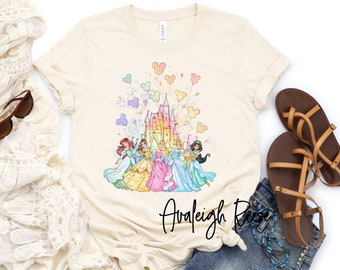 Disney Princess Shirt, Disney Watercolor Castle Tee, Disney Vacation, Disney Girls Trip ...