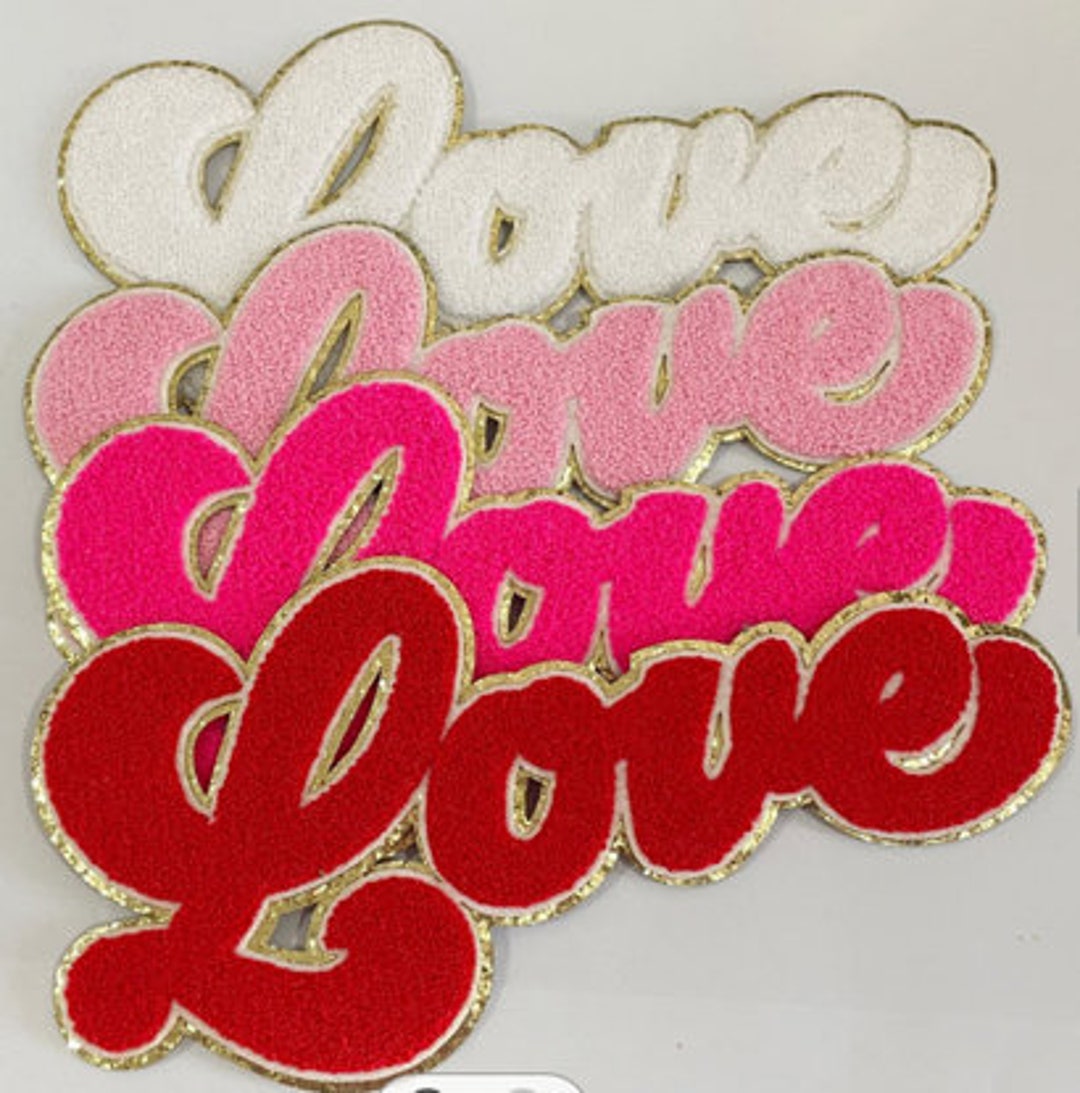 FREE SHIPPING Love Chenille Patch Iron on Patch Valentine Shirt Patch - Etsy
