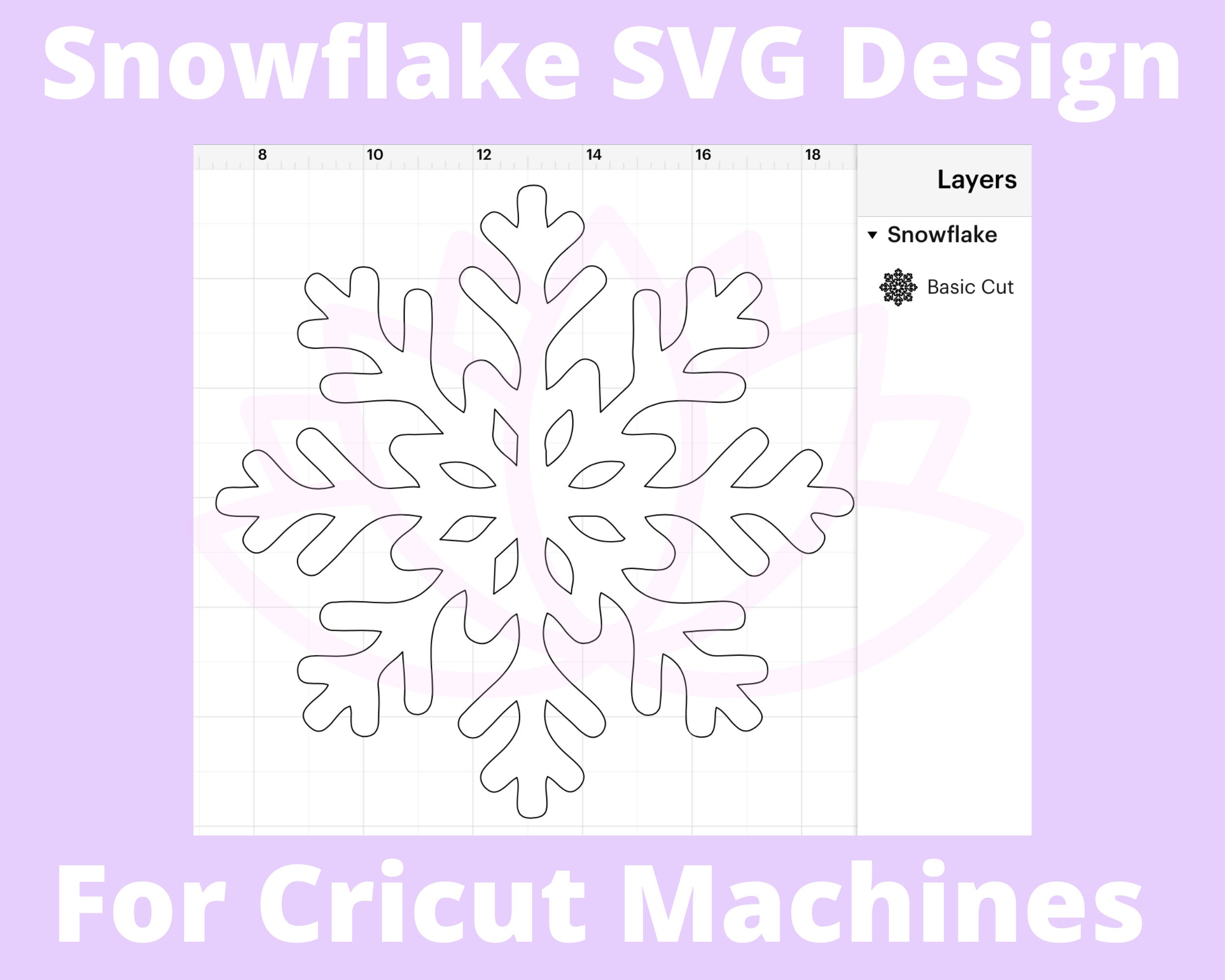 Simple Snowflake SVG Design for Cricut Machine, Digital File That ...