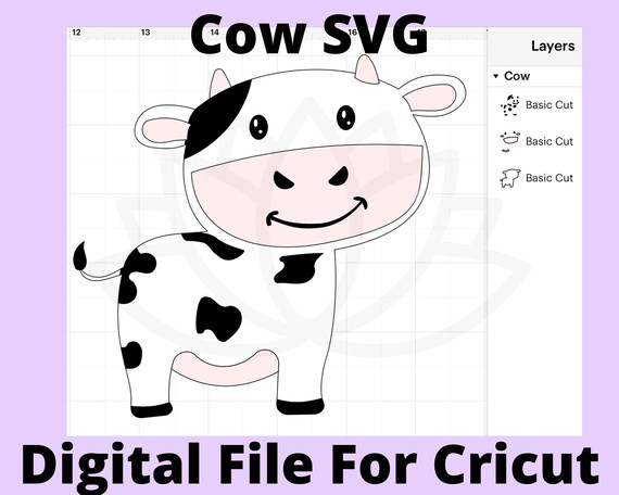 Cow SVG Digital File for Cricut Cutting Machine. Multilayer | Etsy