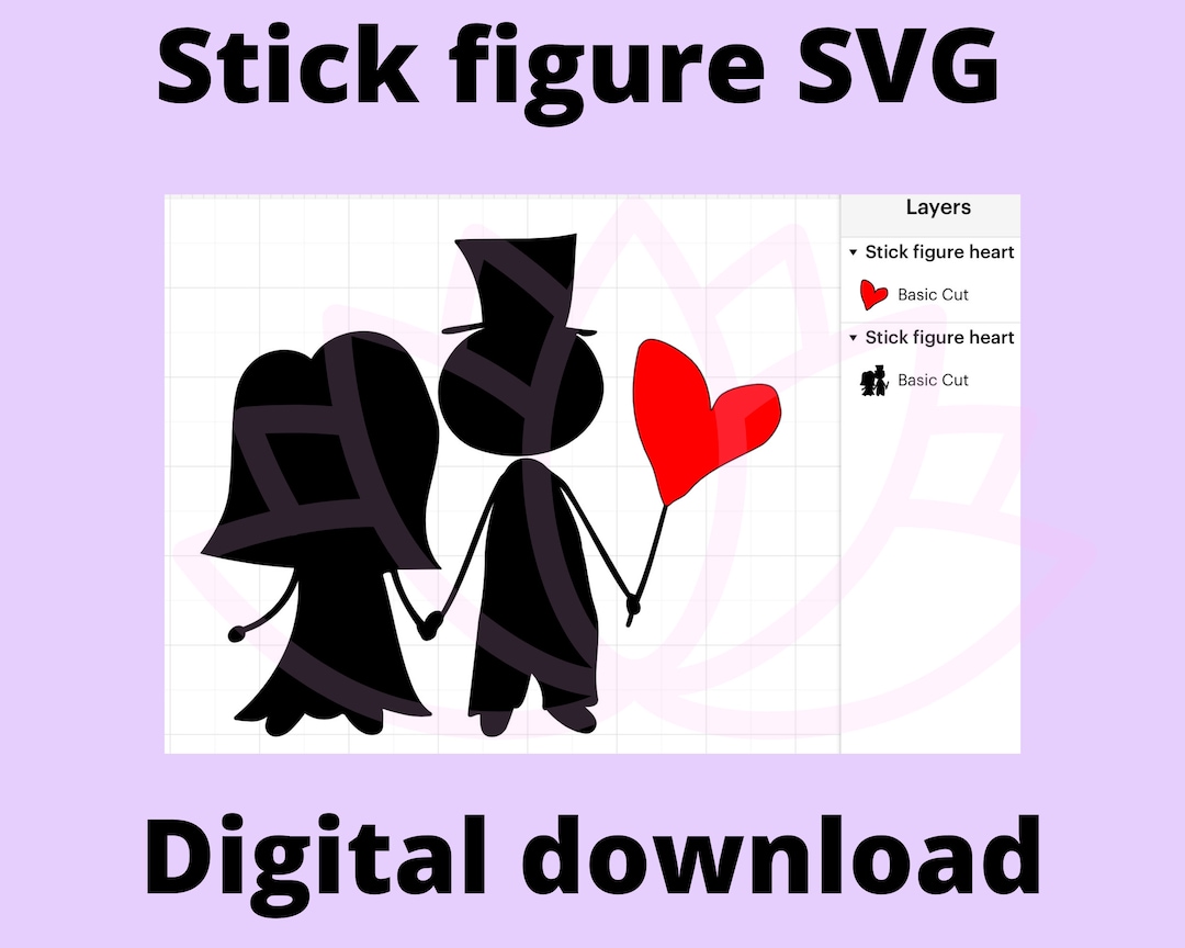 Love Stick Figure With Heart SVG. Digital Design Easy and Ready to Make ...
