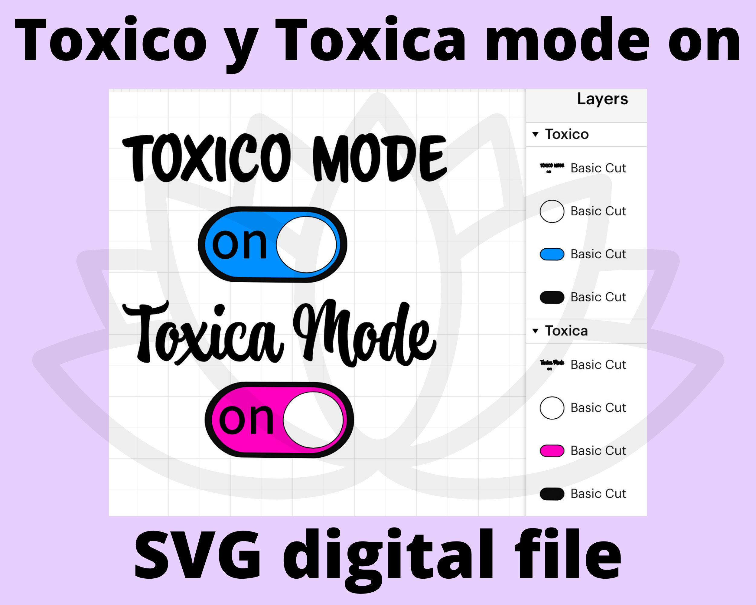 Toxico and Toxica Mode on Button Bundle. SVG Digital File for Cricut ...