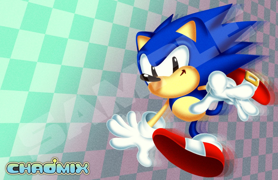 Sonic Poster chaomix Junio Sonic JP Shading | Etsy