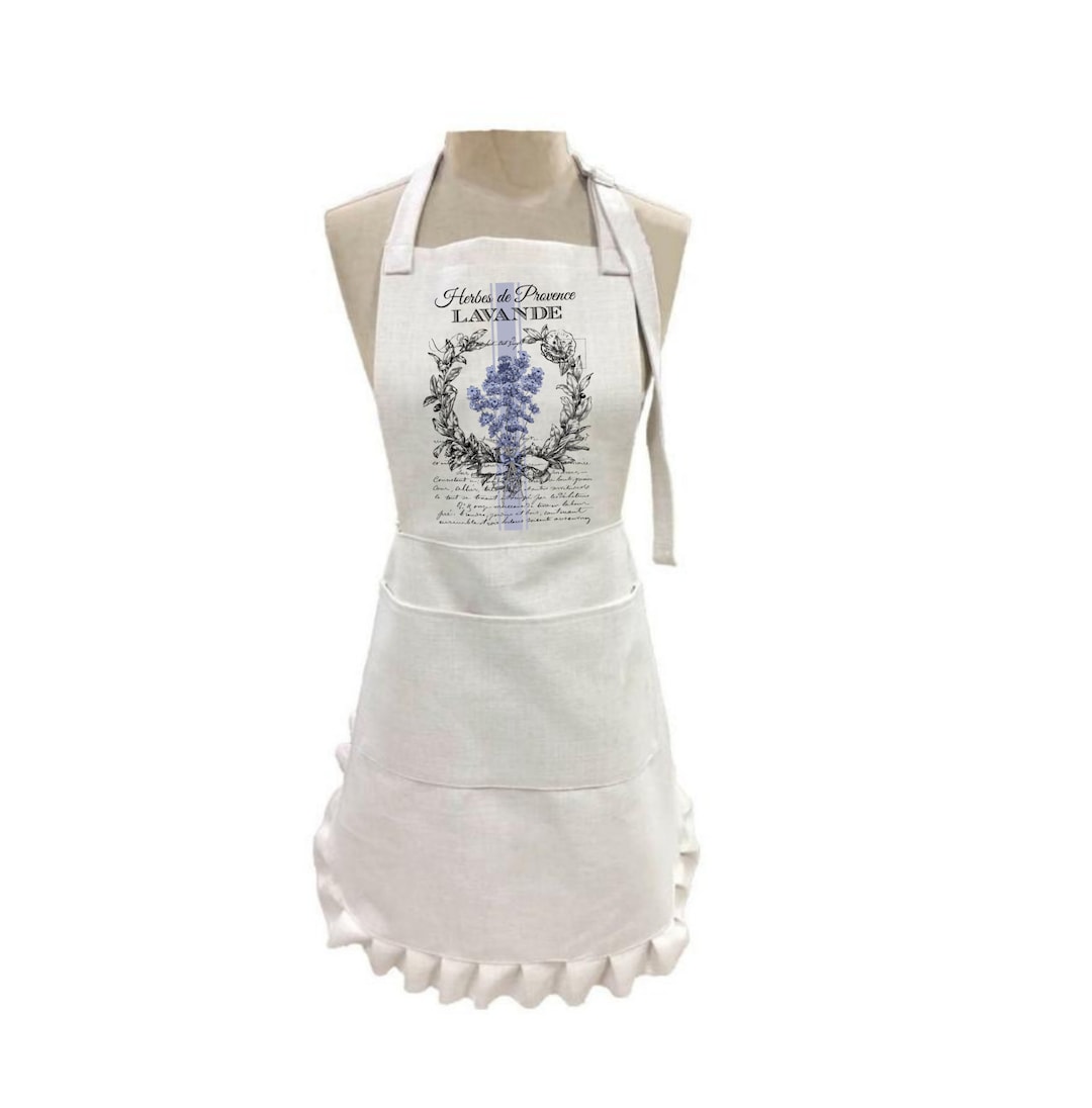 French Country, Ruffled Apron, Farmhouse, Lavender, Spring, Mother's ...