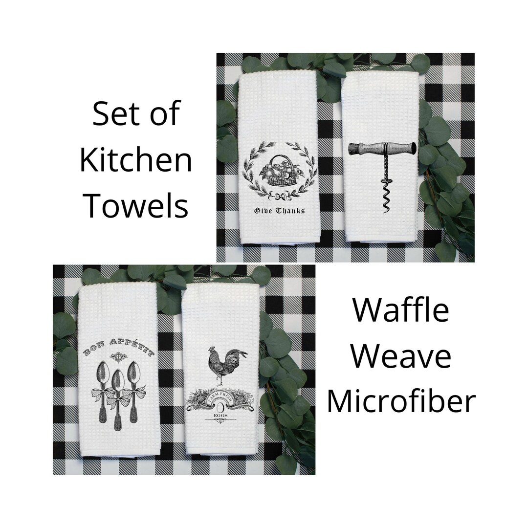 Kitchen Towels, Farmhouse Country, Set of Two or Four, Spring, Mother's ...